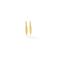 Small 18K Yellow Gold Feather Drop Earrings | Cadar – CADAR